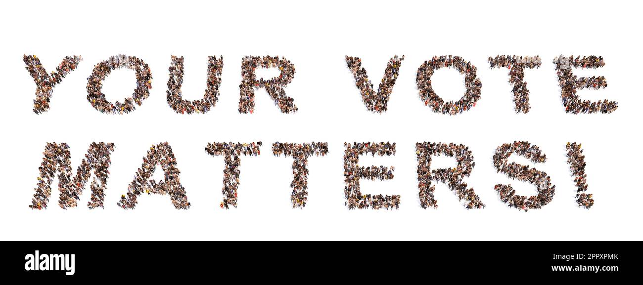 Concept or conceptual large community of people forming YOUR VOTE ...