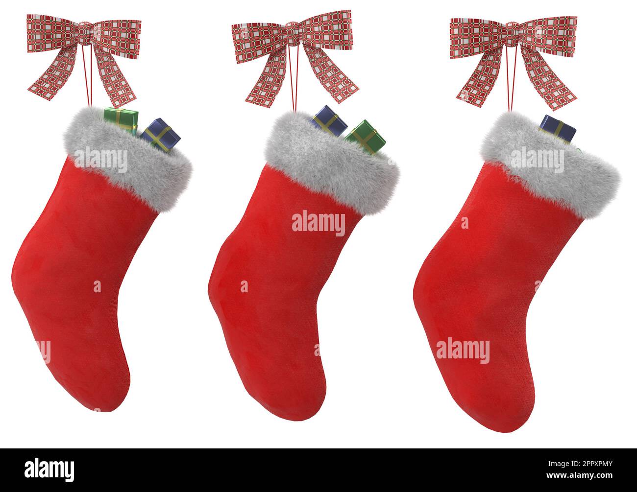 Christmas stocking isolated on white background, high quality details ...