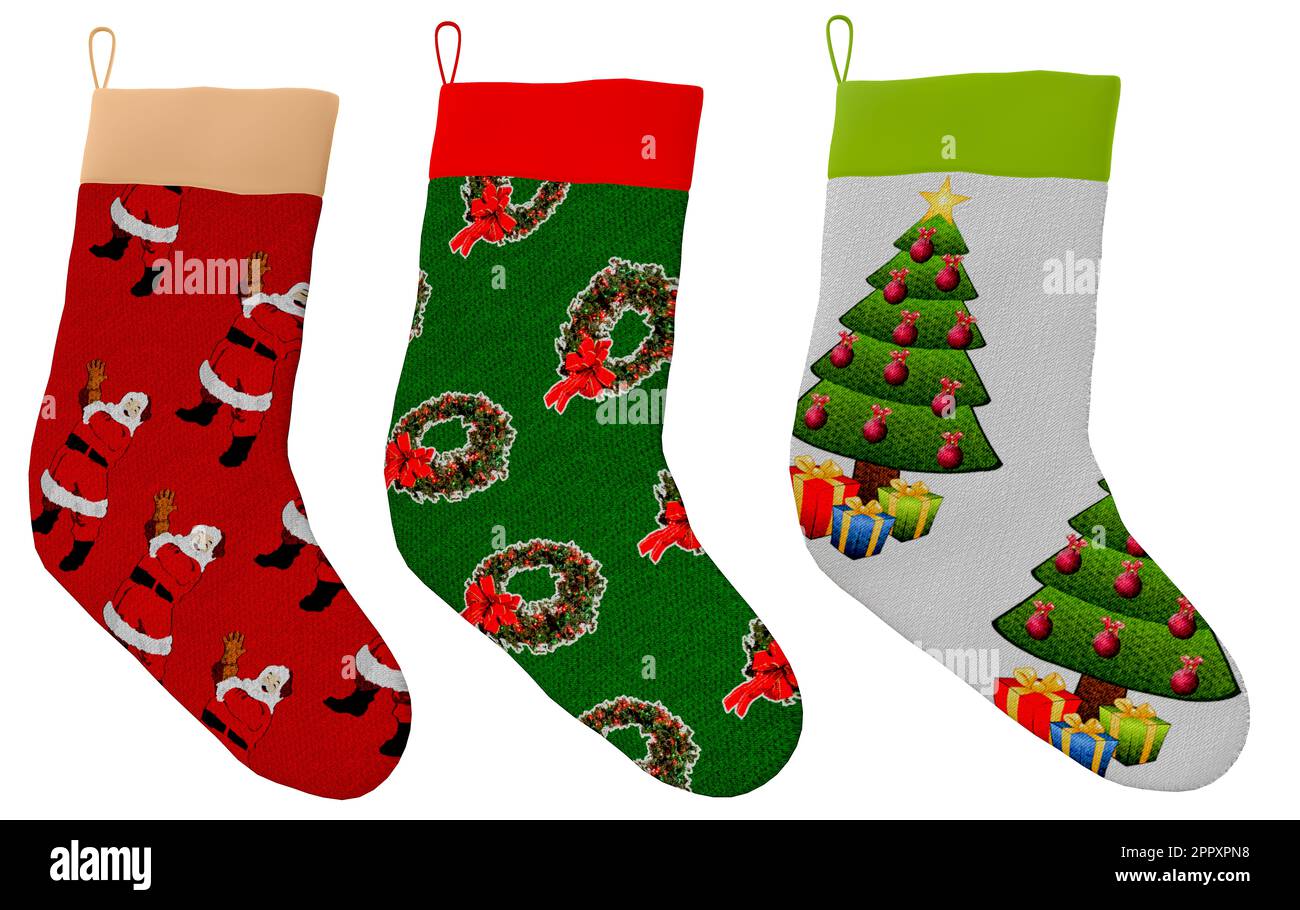 Christmas stocking isolated on white background, high quality details ...
