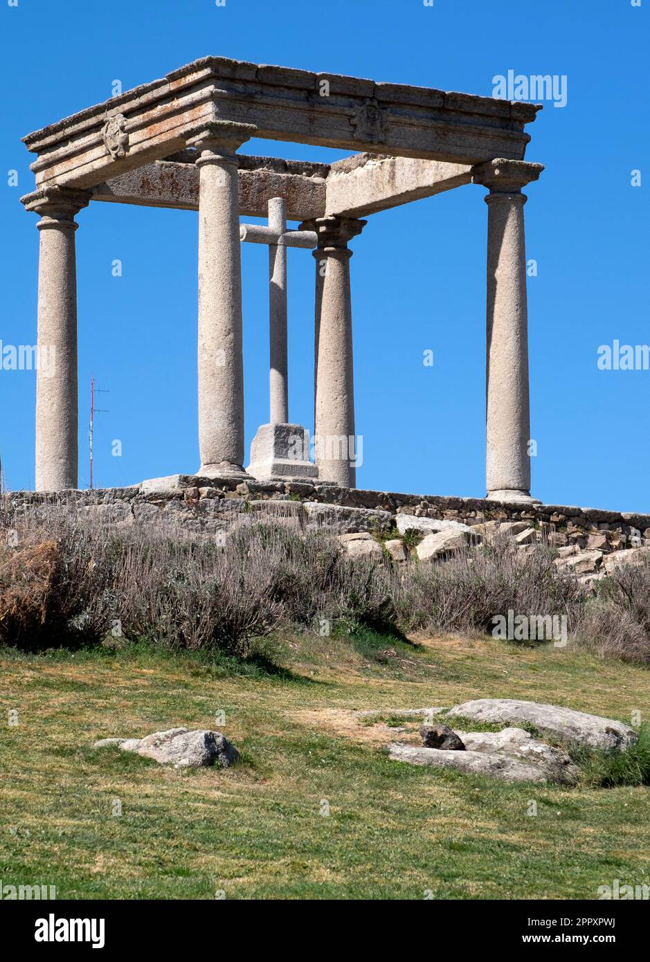 los cuatro posters in Avilo Stock Photo - Alamy