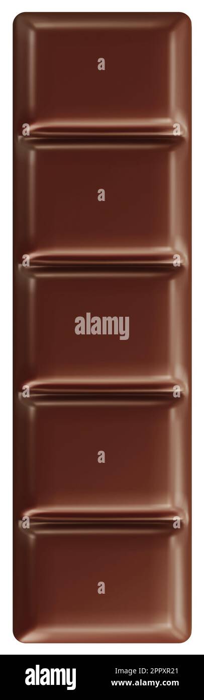 Close view of chocolate bar top view isolated on white background top ...