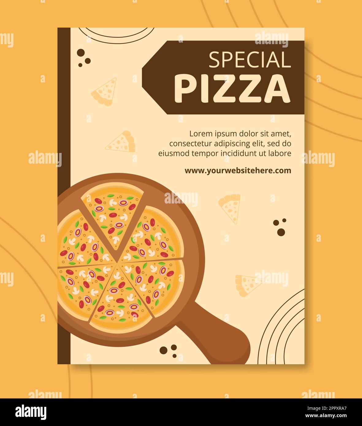 Pizza Food Poster Template Hand Drawn Cartoon Background Vector ...