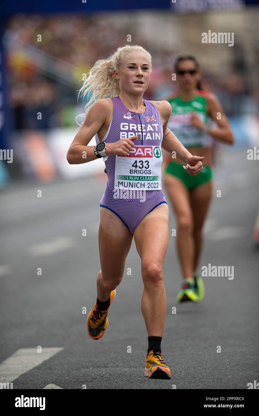 Becky Briggs participating in the Marathon of the European Athletics ...
