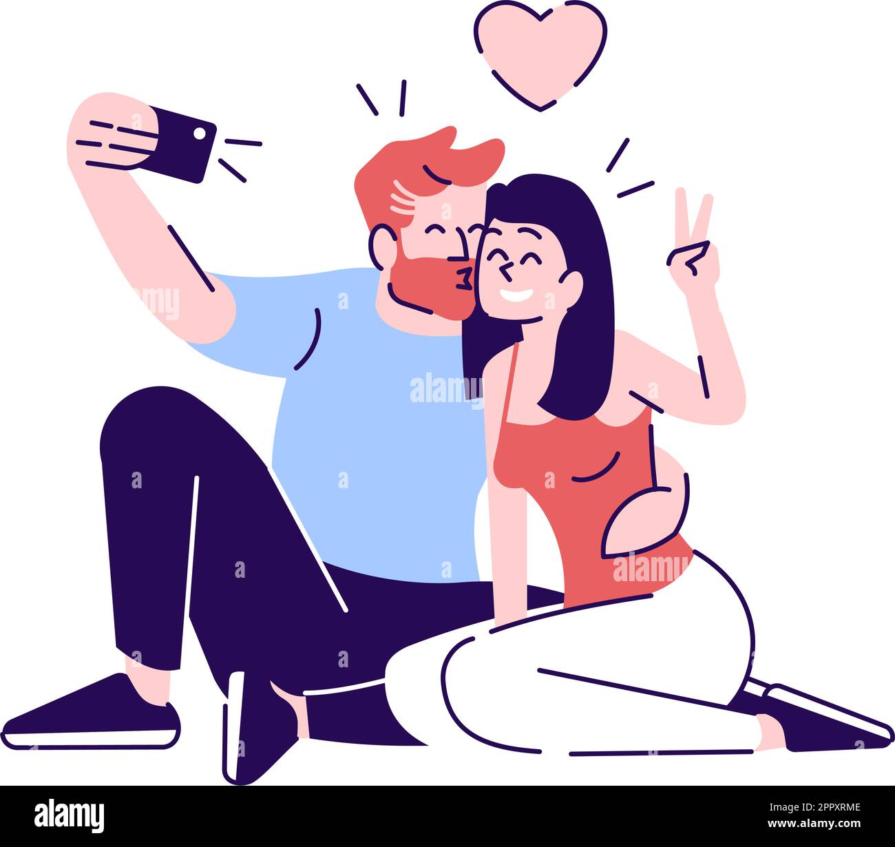 Couple pose for camera Stock Vector Images - Alamy