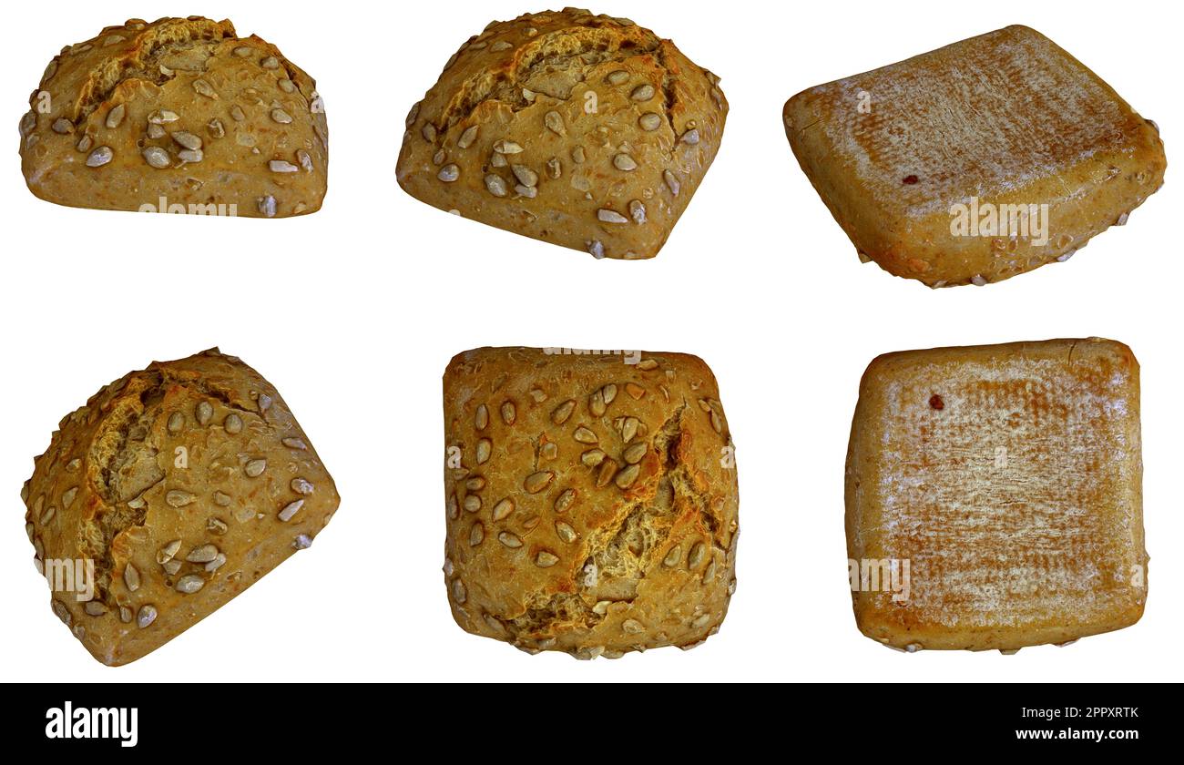 Dark bun from different angles isolated on white background high ...