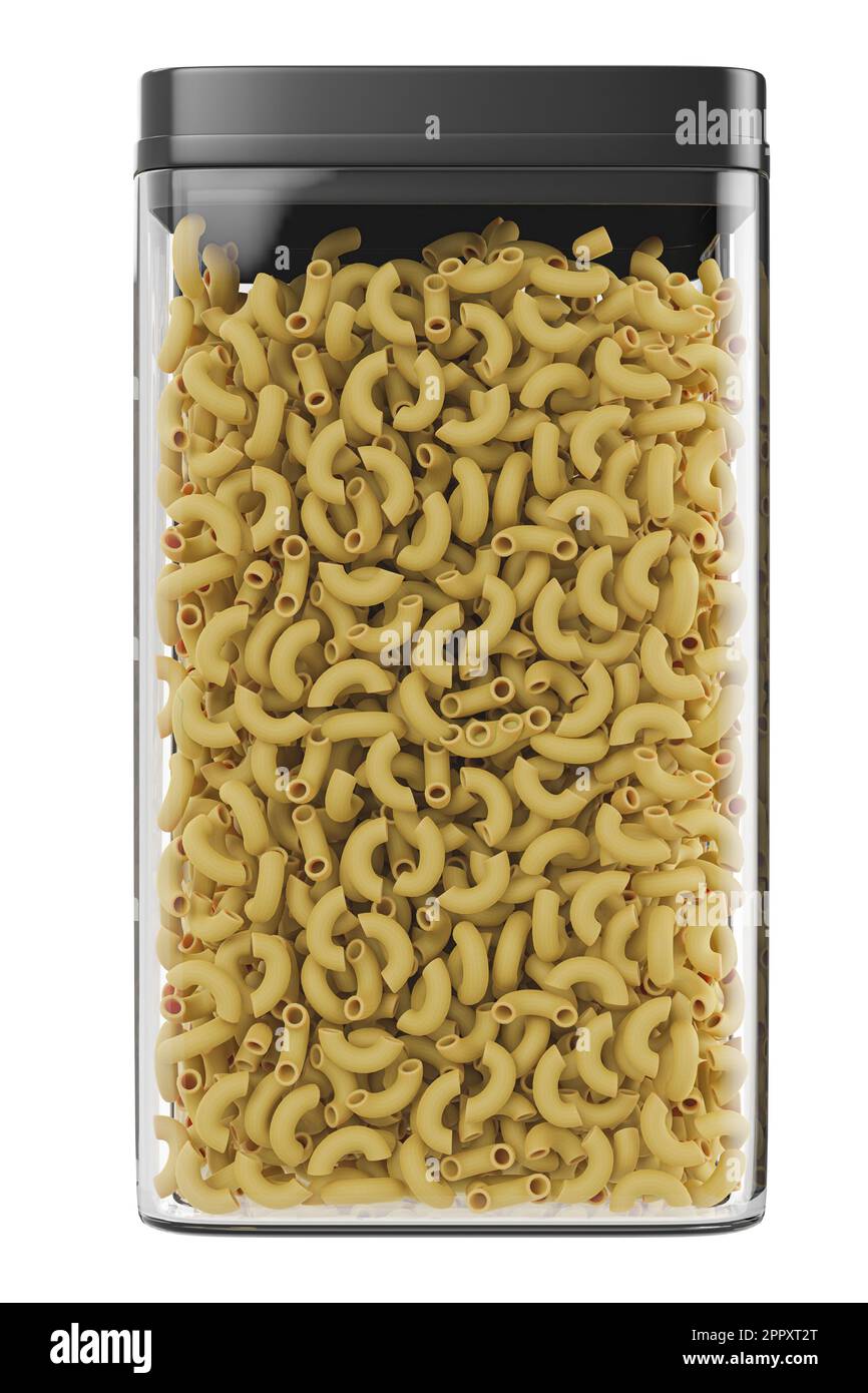 Food Storage Container macaroni in jar isolated on white background ...