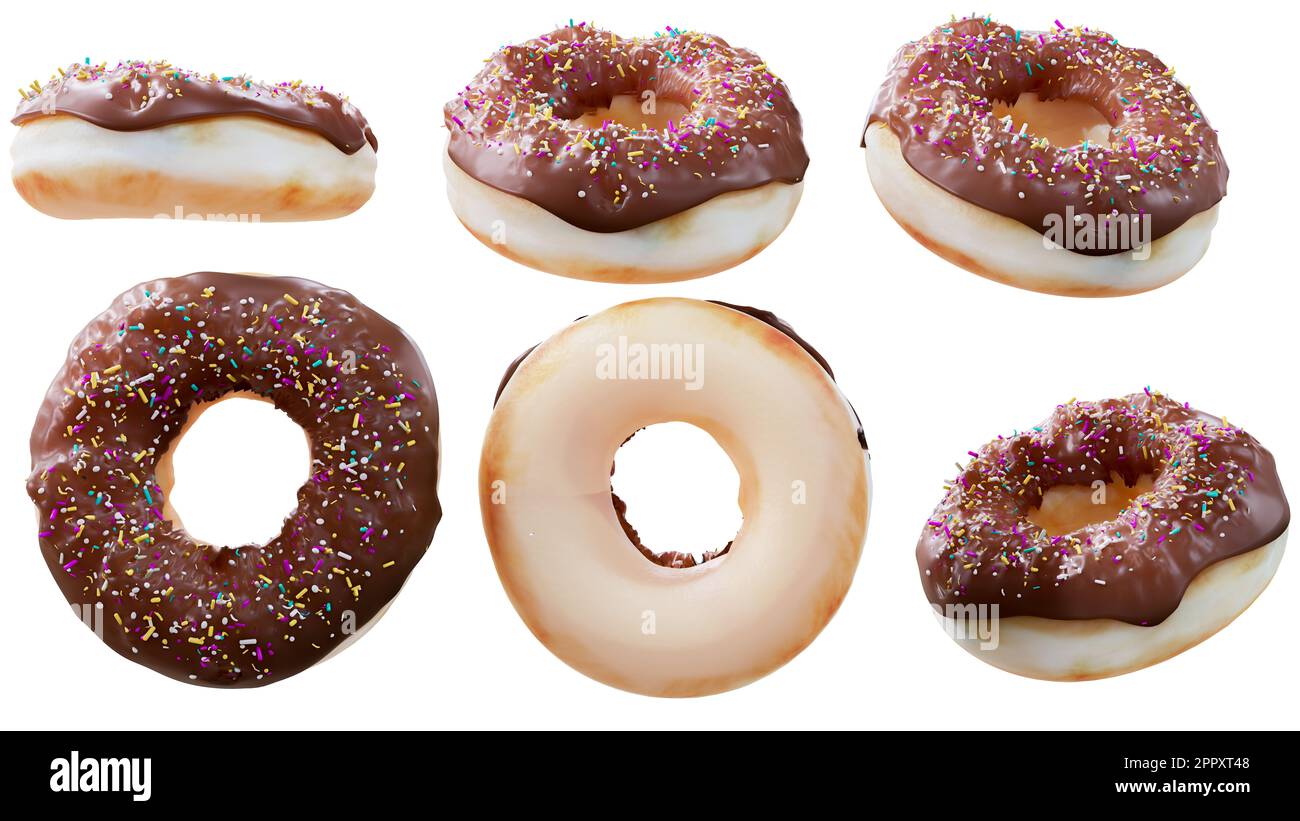 Donut from different angles isolated on white background high quality ...