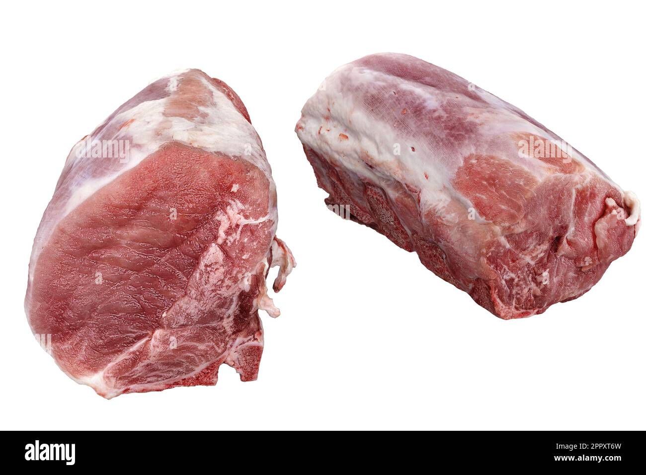 Fresh raw red meat isolated on white background, high quality details ...