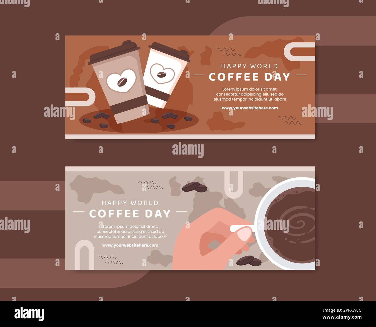 International Coffee Day Poster Template Hand Drawn Cartoon Flat ...