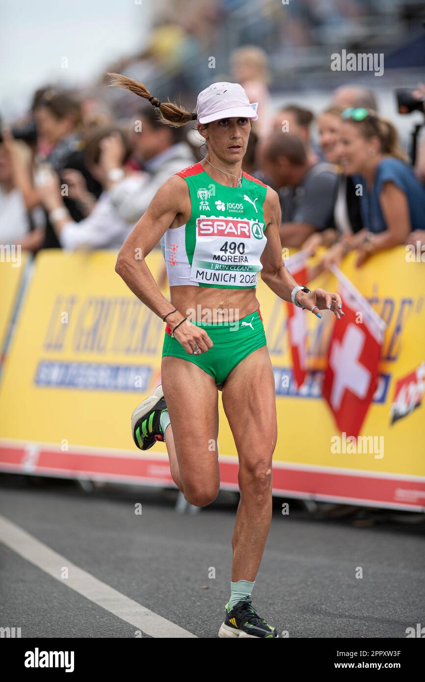 Sara Moreira participating in the Marathon of the European Athletics ...