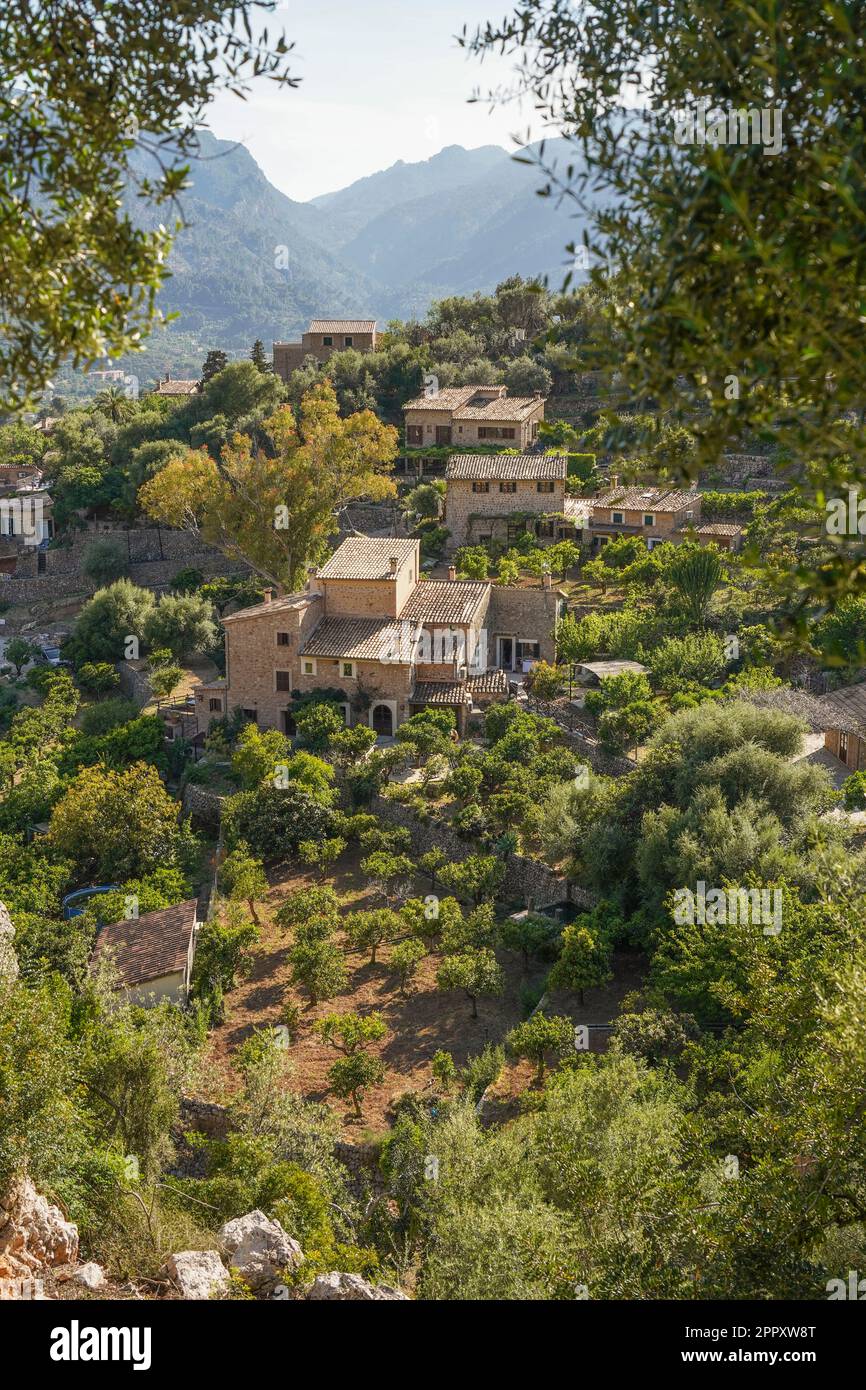 The village of Fornalutx in the Tramuntana mountains of Majorca ...