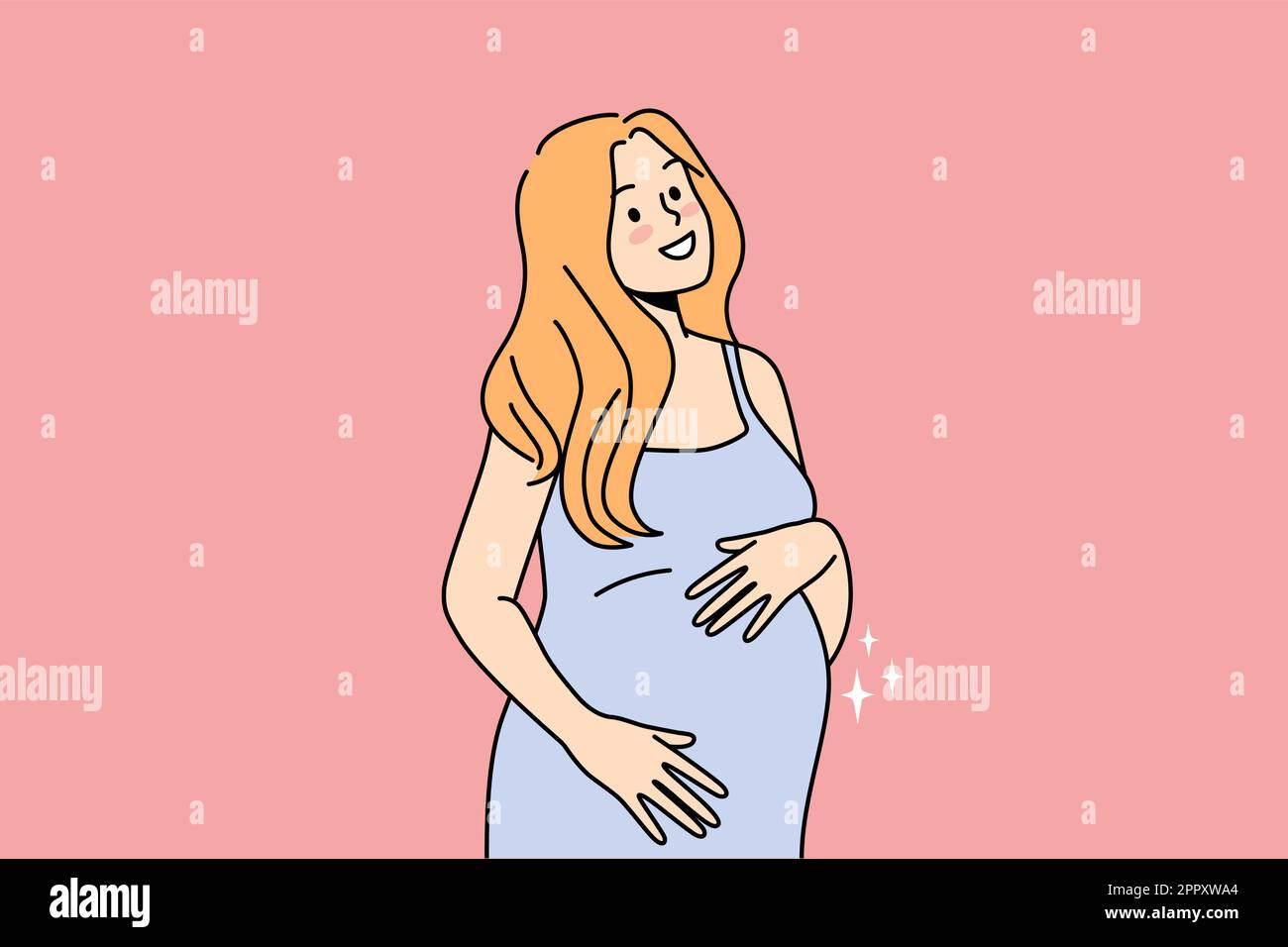 Happy woman excited with pregnancy Stock Vector Image & Art - Alamy