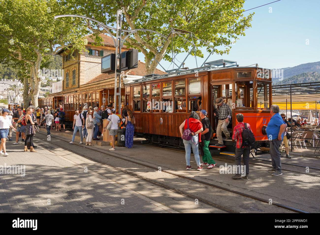 Historic train station of the village of Puerto Soller, Ferrocarril de ...