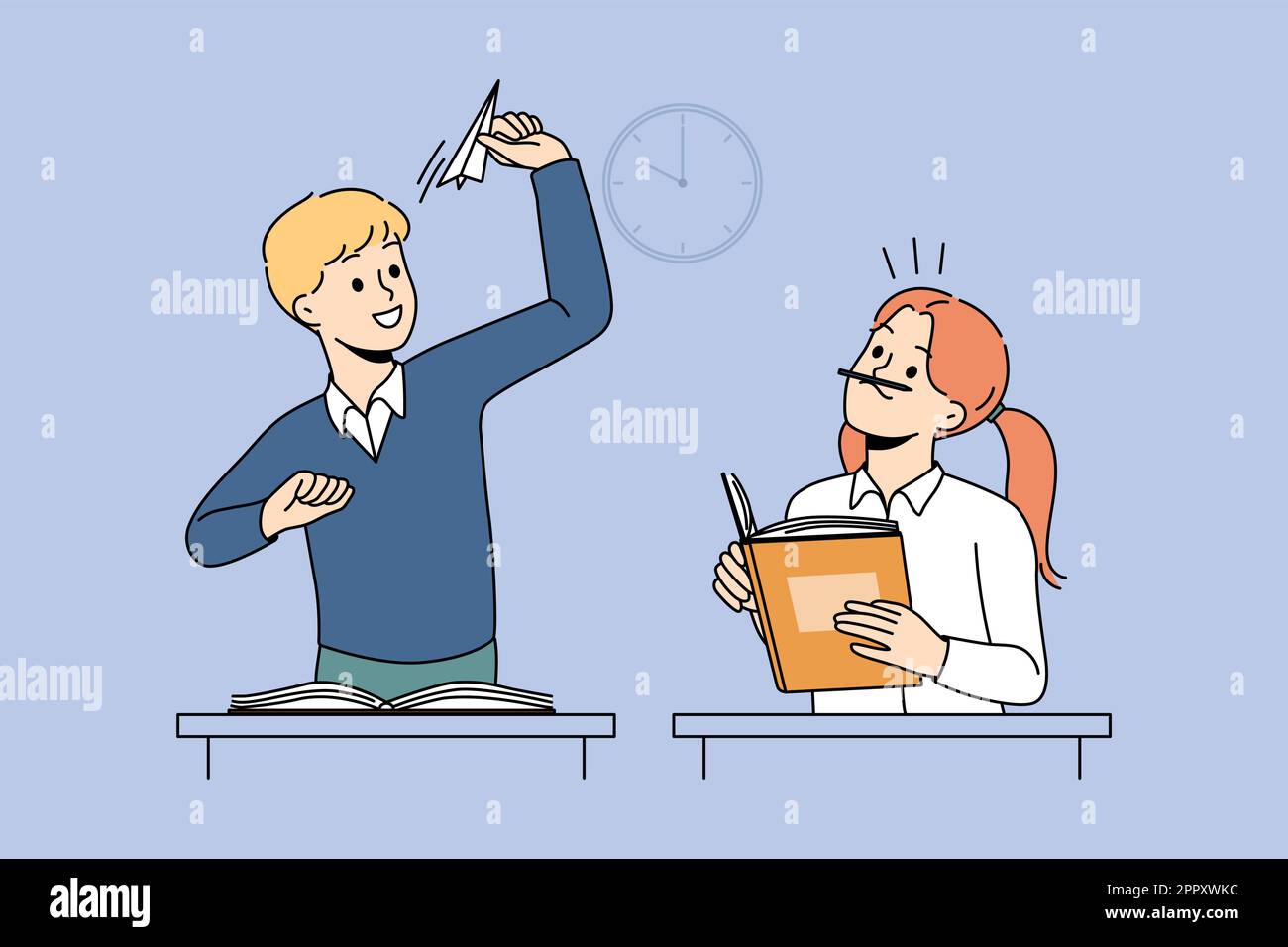 Kid throwing plane Stock Vector Images - Alamy