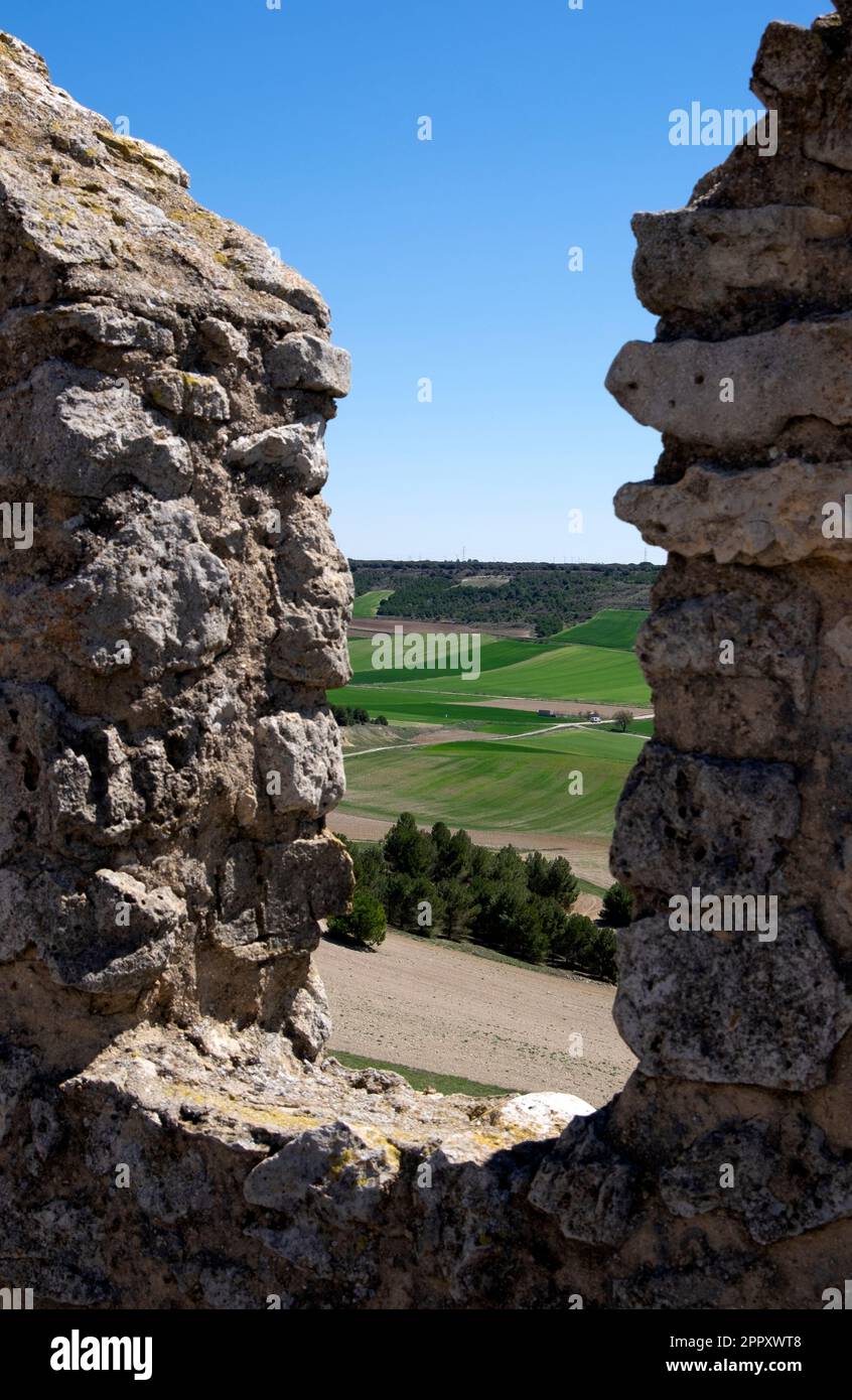 One of the old medieval gates leading out of Urueña, Spain’s Villa del ...