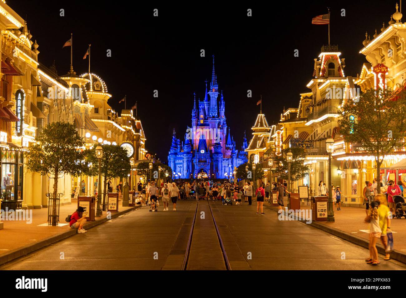 The beautiful lights of main street Stock Photo - Alamy