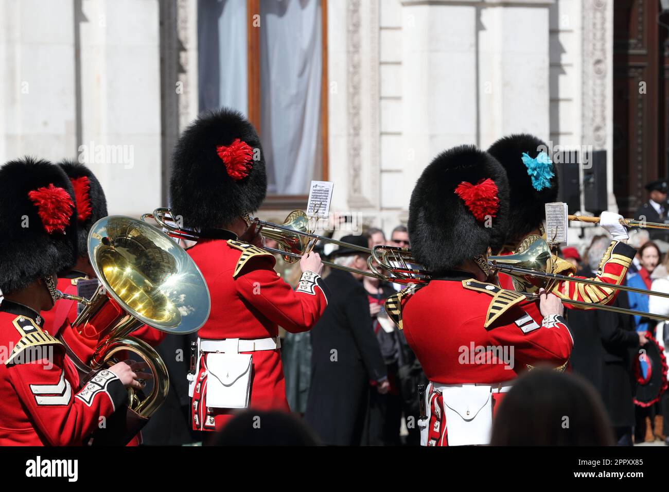 London, UK. 25th Apr, 2023. ANZAC day commemoration at the Cenotaph ...