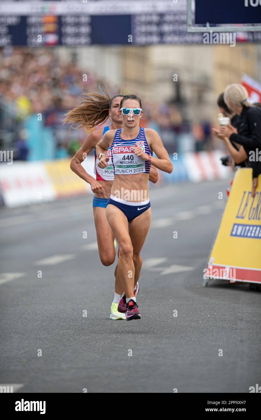Naomi Mitchell participating in the Marathon of the European Athletics ...