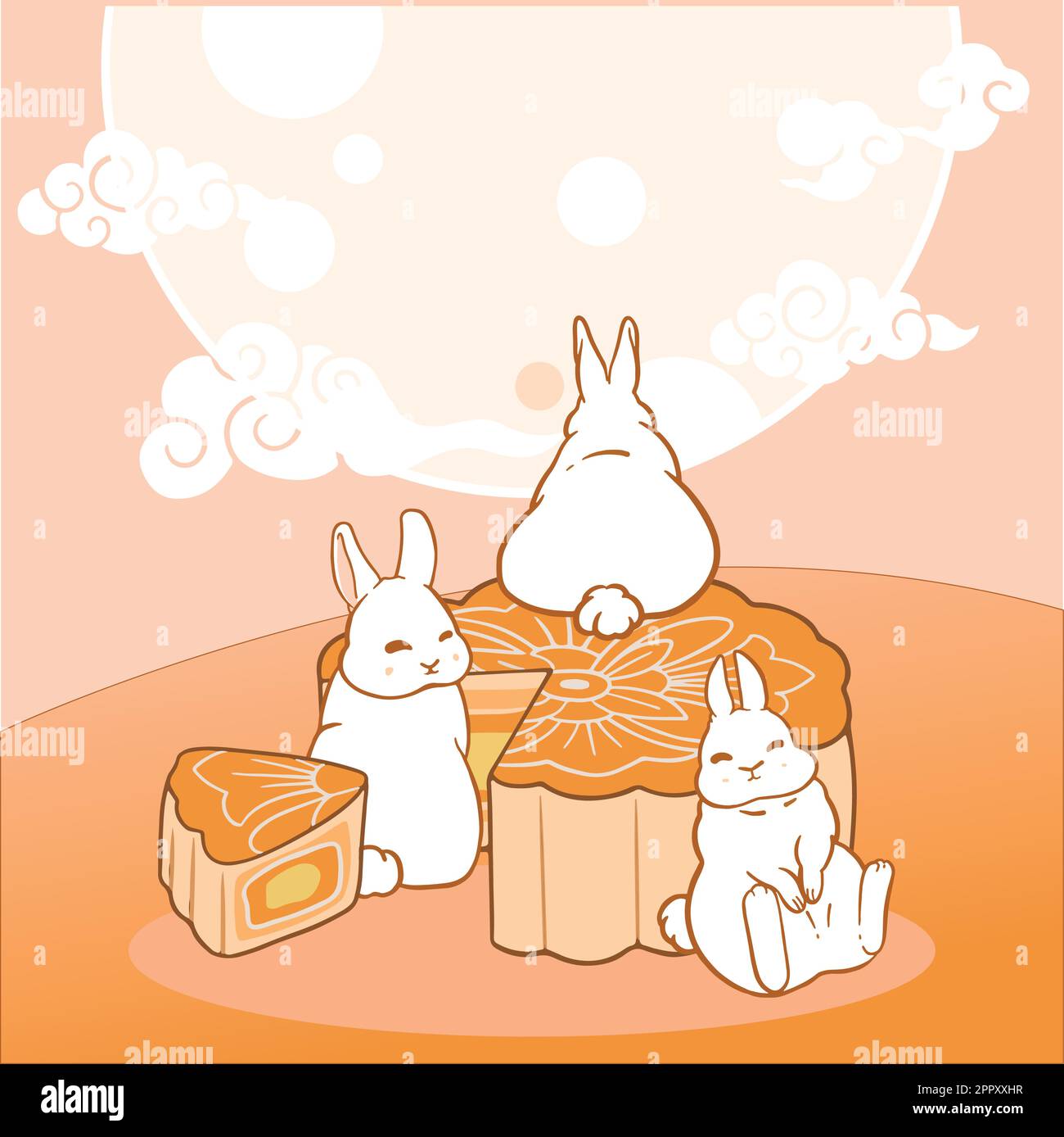 hand drawn illustration mid autumn festival Stock Vector Image & Art ...