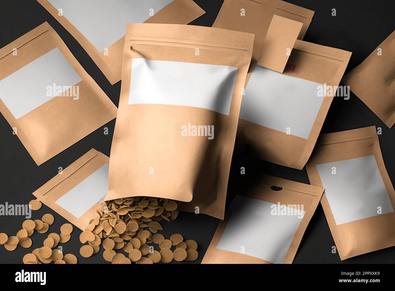Paper bag mock up. Paper texture Stock Photo - Alamy