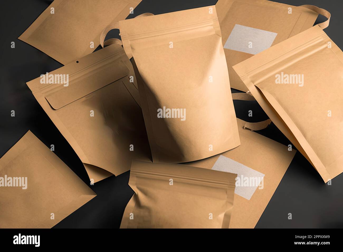 Paper bag mock up. Paper texture Stock Photo - Alamy
