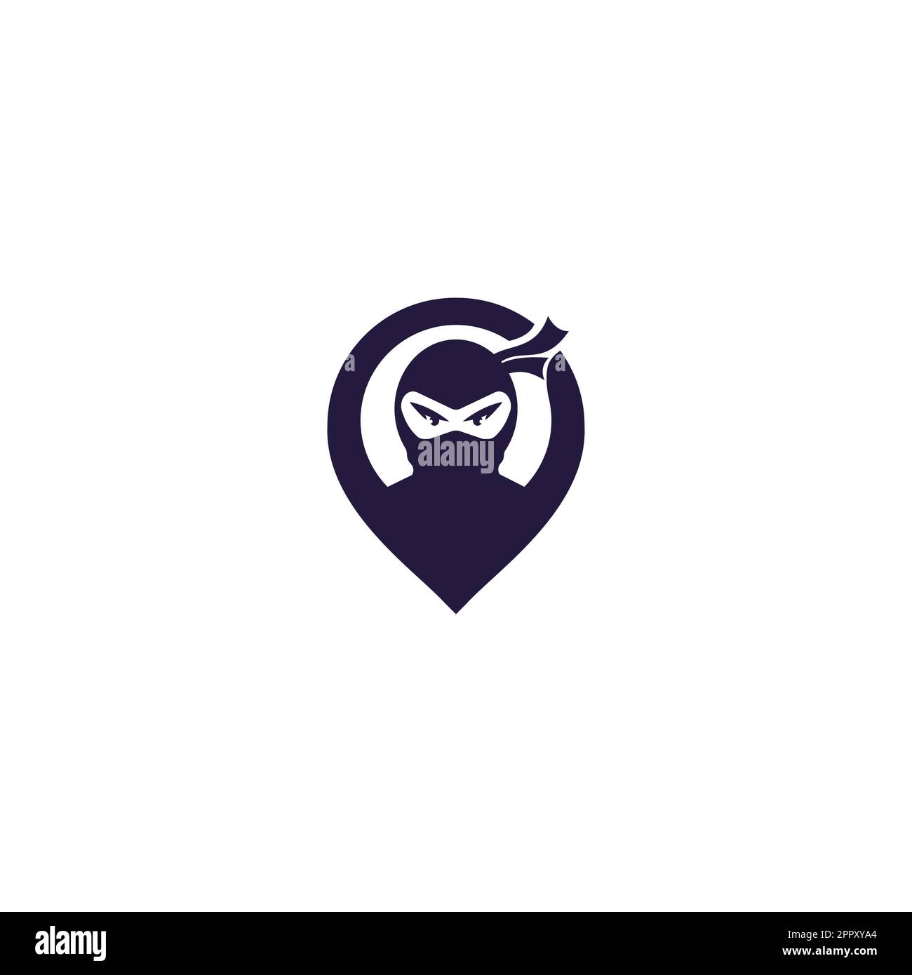 Ninja point location logo design Ninja pin map vector logo design Stock ...
