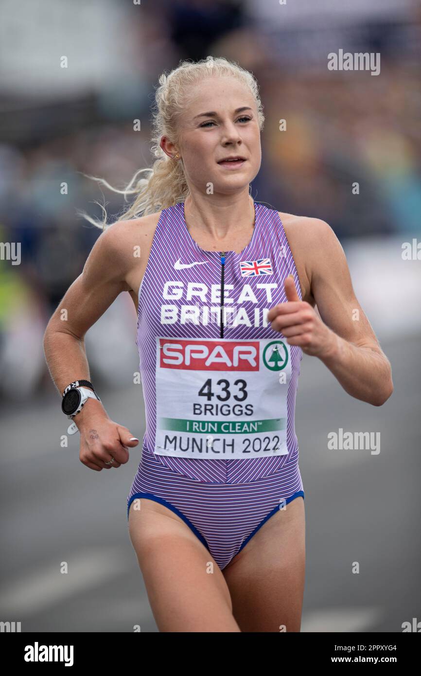 Becky Briggs participating in the Marathon of the European Athletics ...