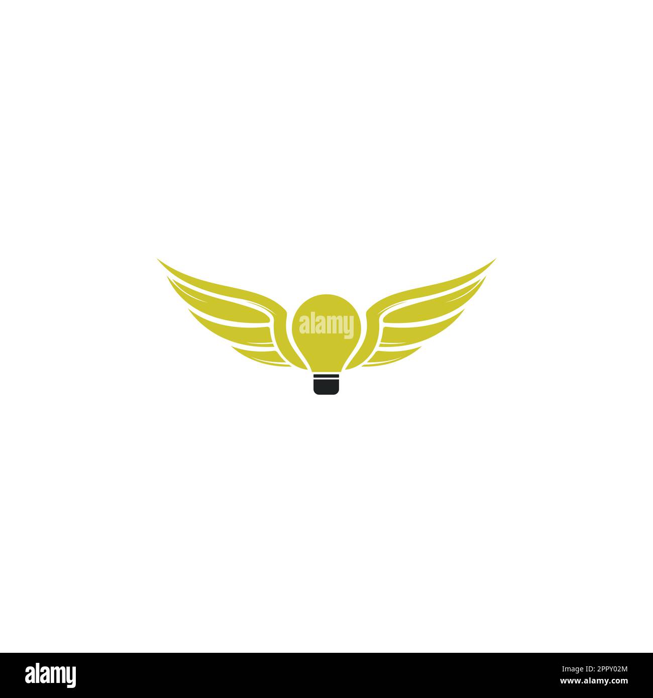 Abstract elegant bulb wings logo icon vector design. Universal creative ...