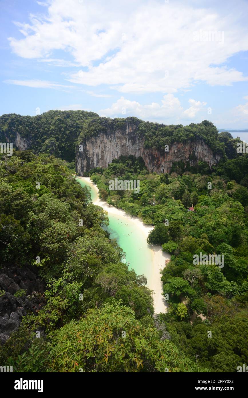 Aerial view of beautiful natural scenery landscape at tropical island ...
