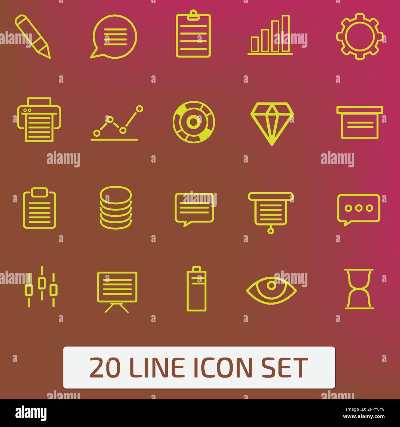 Set of 20 line icons Stock Vector Image & Art - Alamy
