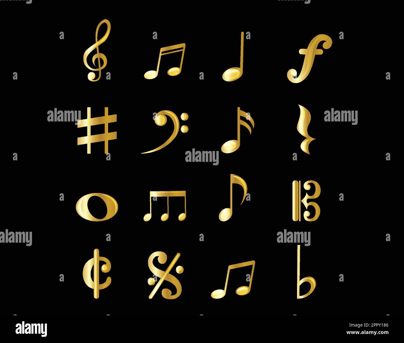 Golden music note sign Stock Vector Images - Alamy