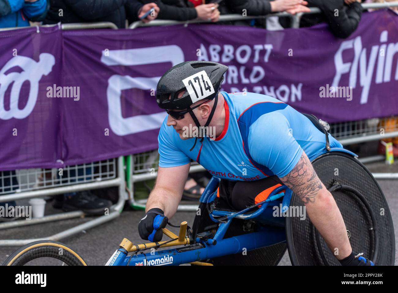 Stuart Bloor competing in the TCS London Marathon 2023 passing through ...
