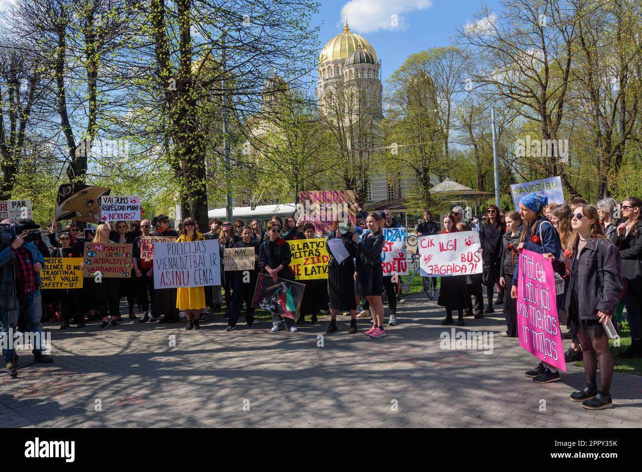 RIGA, LATVIA. 25thApril 2023. Protest Cause of death: Woman ...
