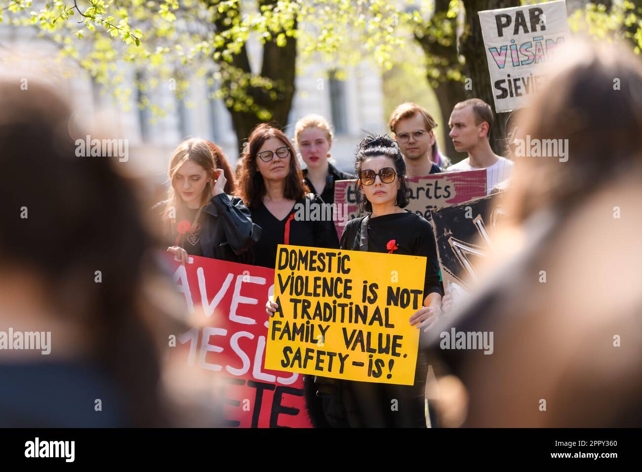 RIGA, LATVIA. 25thApril 2023. Protest Cause of death: Woman ...