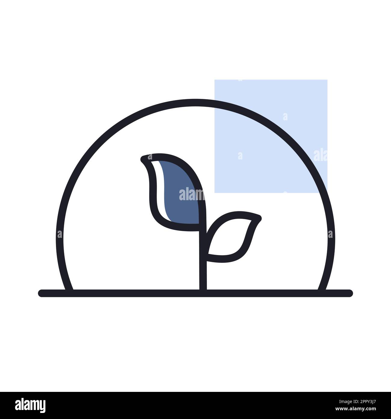 Greenhouse with green plants inside vector icon Stock Vector Image ...