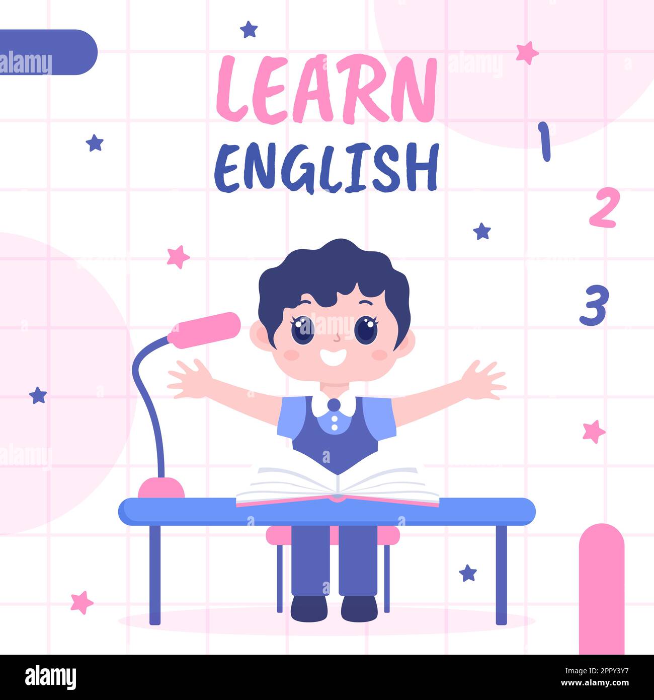 English Class Template Background Hand Drawn Cartoon Flat Illustration ...