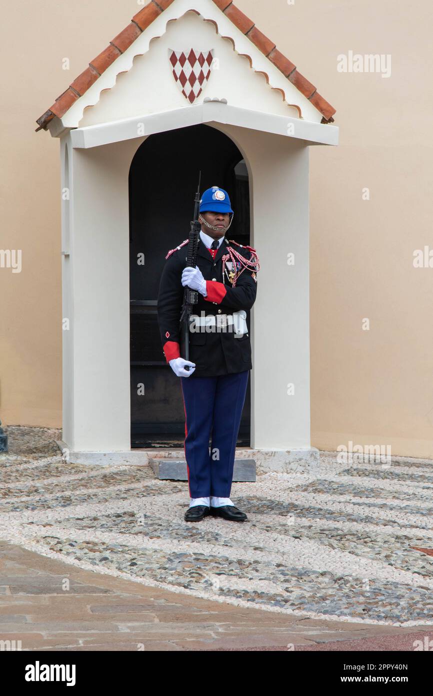 Monte-Ville, Monaco, April 21st 2023:- A member of the Compagnie des ...