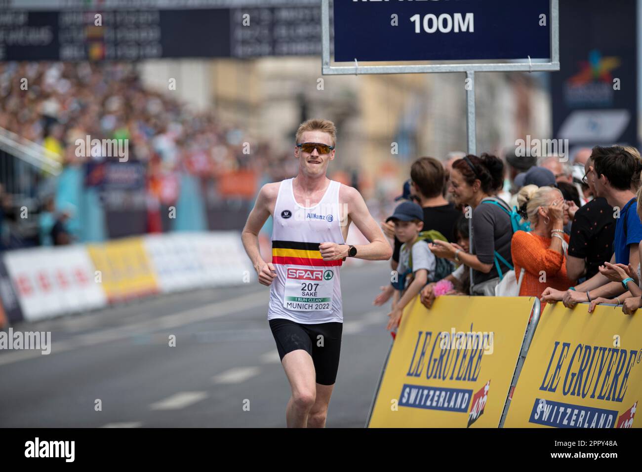 Nicolai Sake participating in the Marathon of the European Athletics ...