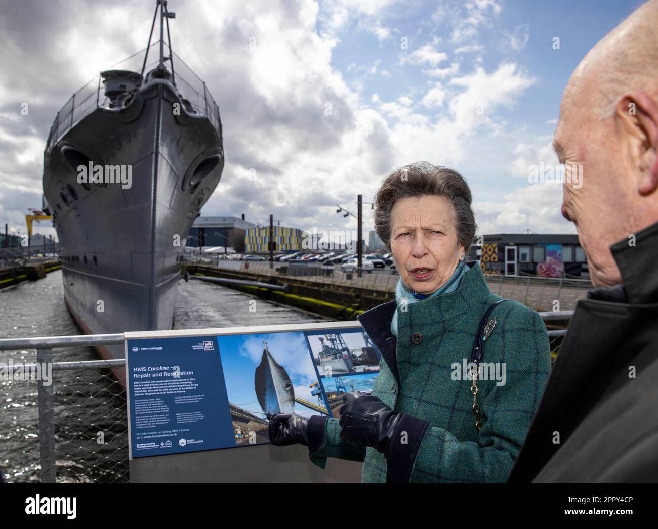 The Princess Royal attends the reopening of HMS Caroline and the ...