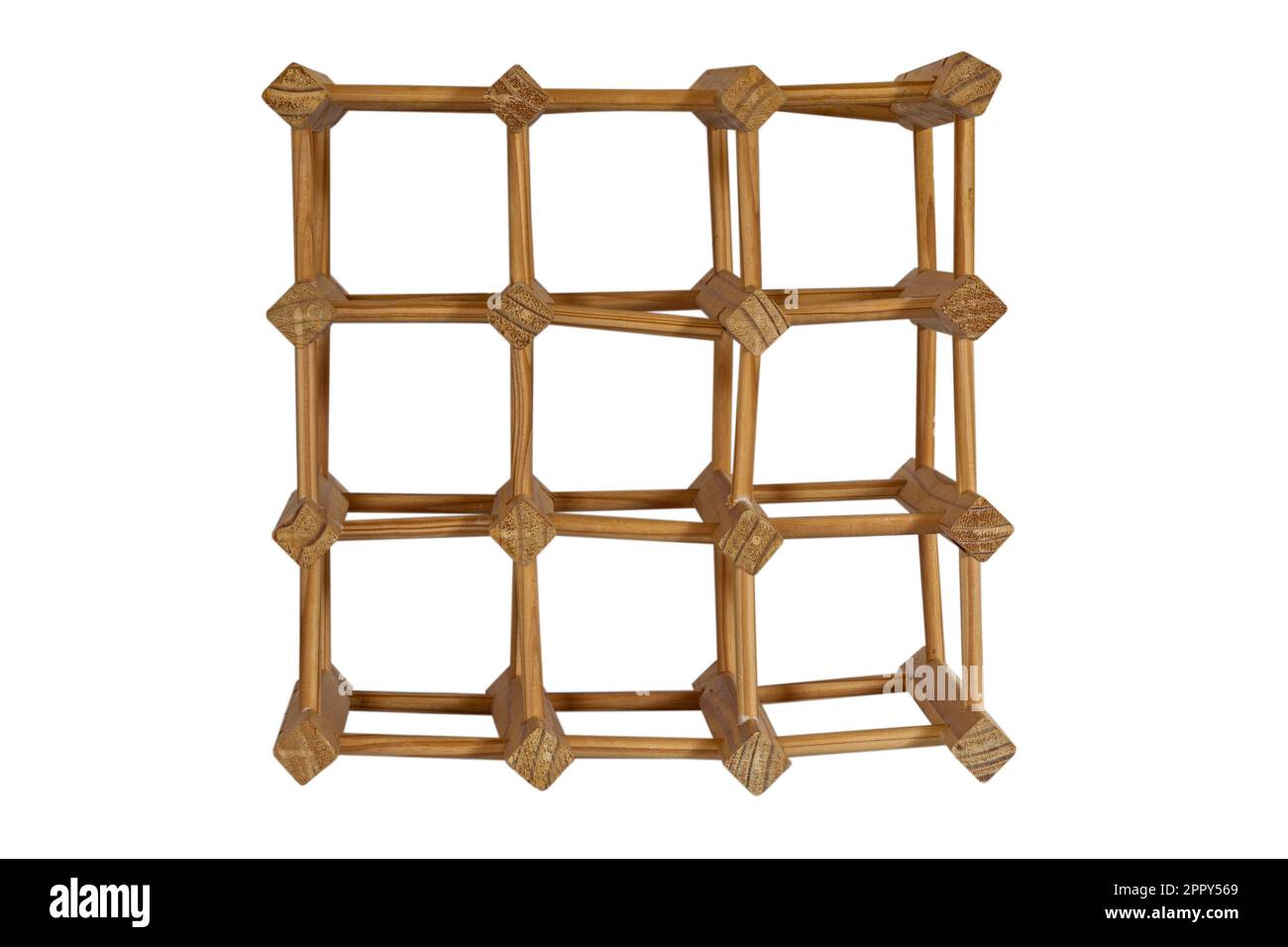 self assembled wooden wine rack for storing bottles of wine at home ...