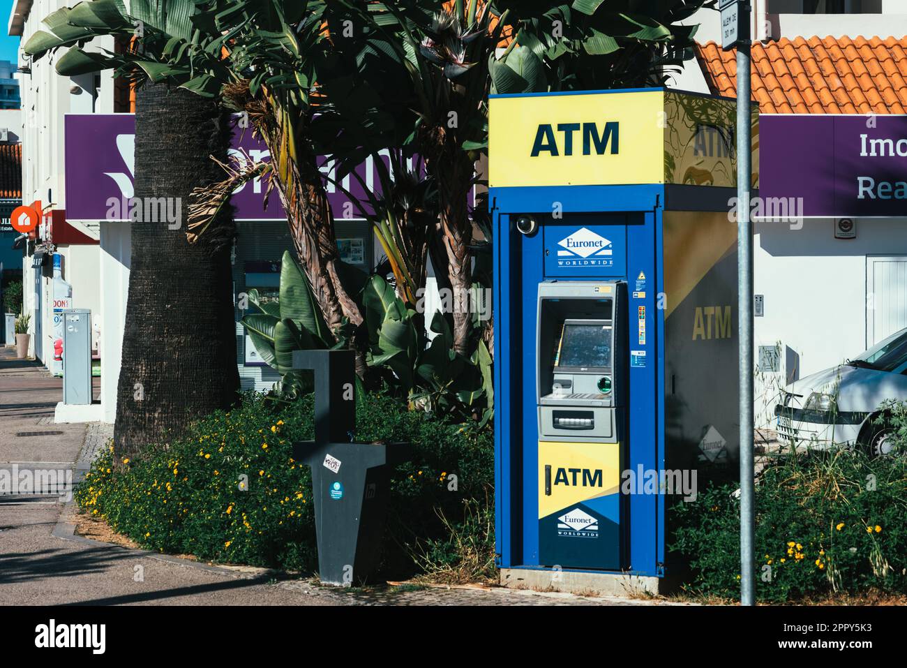Vilamoura, Portugal - April 25, 2023: Modern ATM of Euronet bank in ...