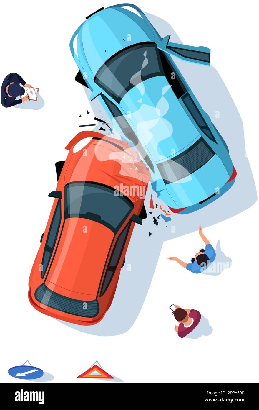 Wrecked police car Stock Vector Images - Alamy