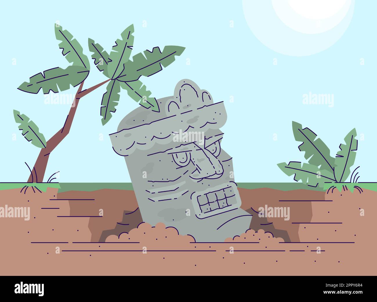 Maya god statue Stock Vector Images - Alamy
