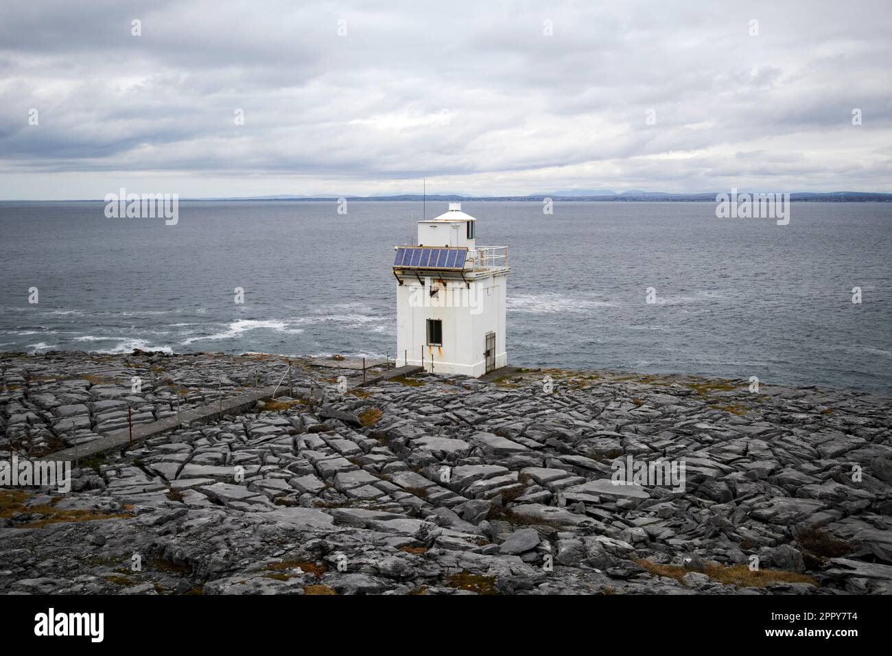 black head lighthouse overlooking galway bay the burren county clare ...