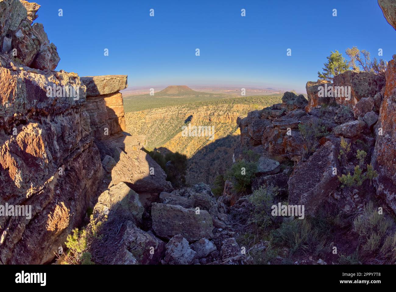 Cedar Mountain viewed from a crevice in a rock island just off the ...