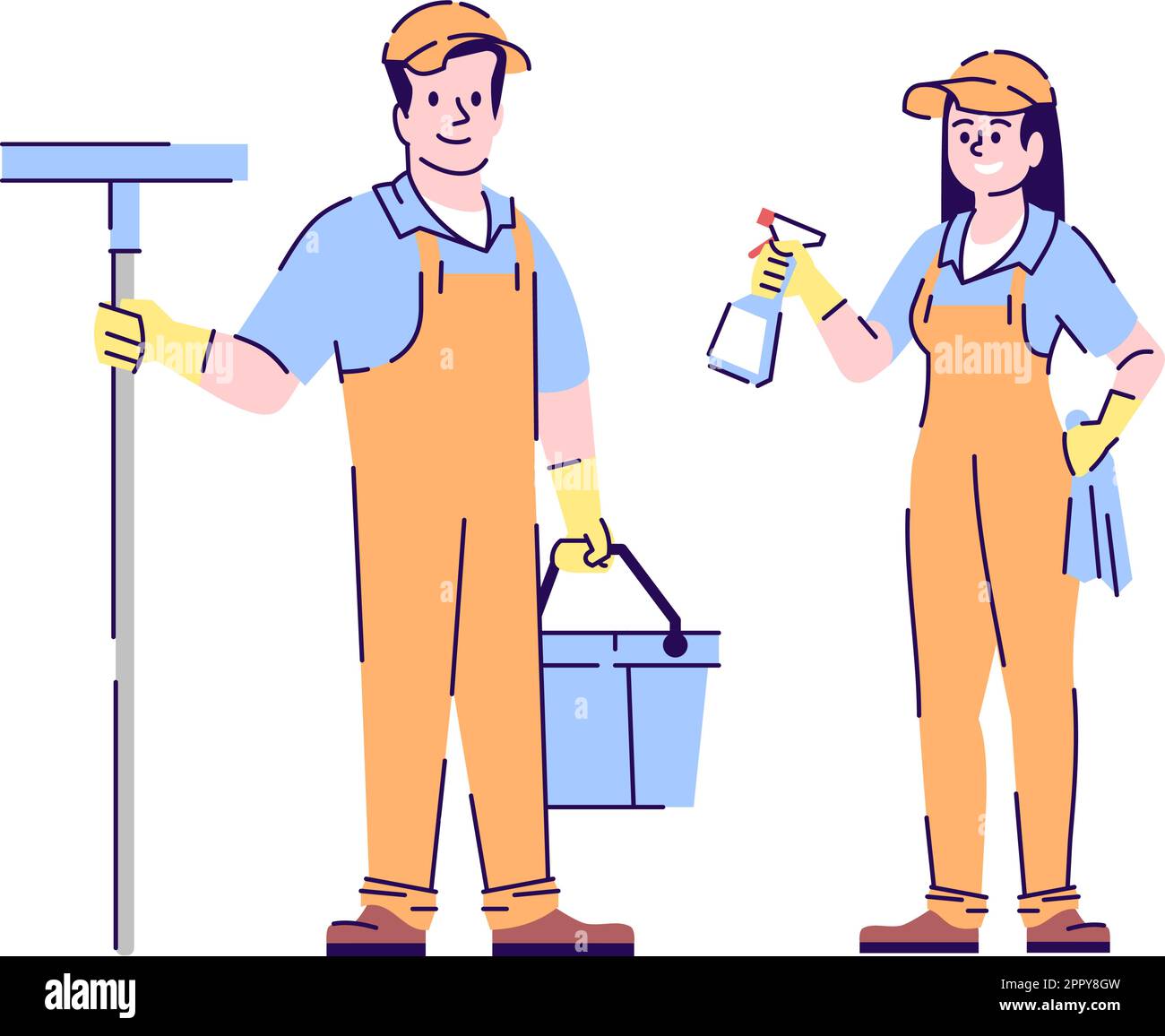 Cleaning personnel Stock Vector Images - Alamy