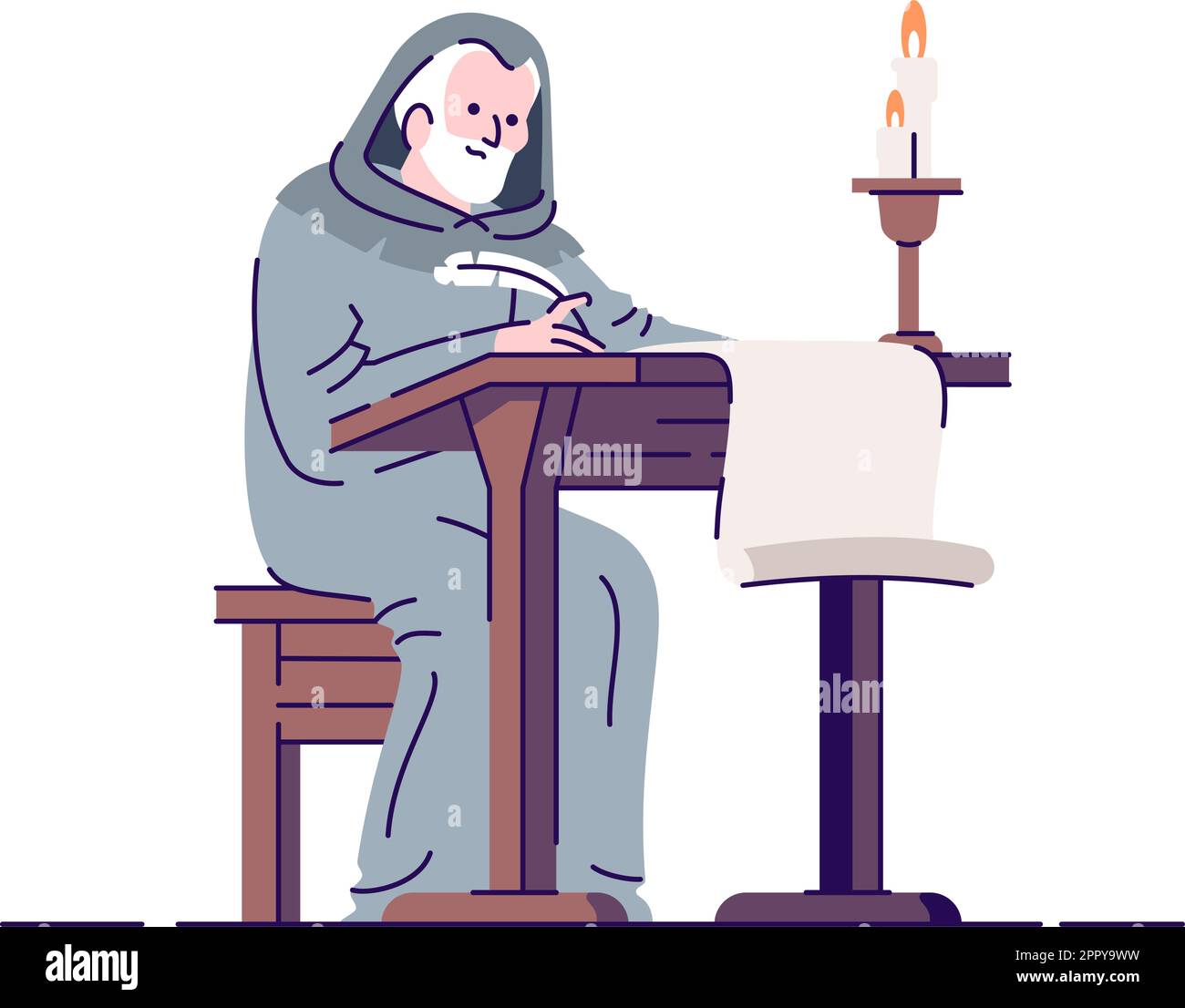 Medieval monk cartoon hi-res stock photography and images - Alamy