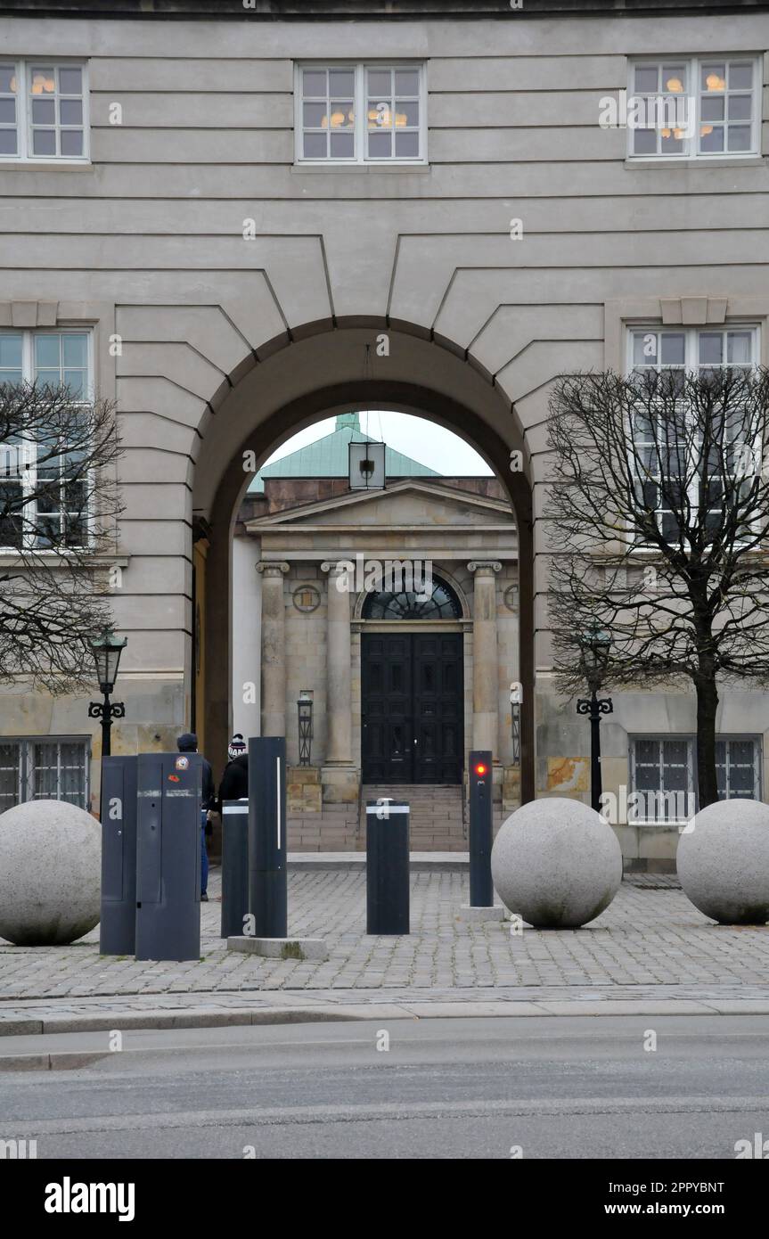 Copenhagen /Denmark/25 April 2023/ View through the port dark door ...