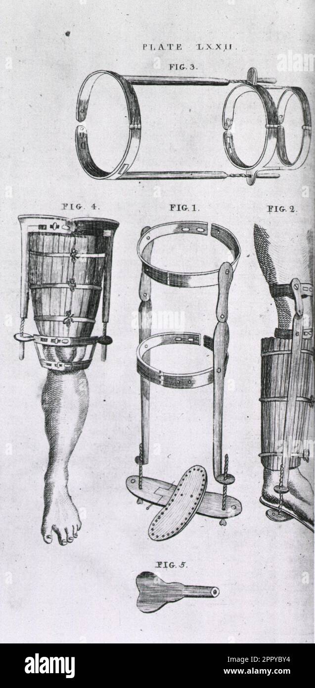 Splints and braces for the leg Stock Photo - Alamy