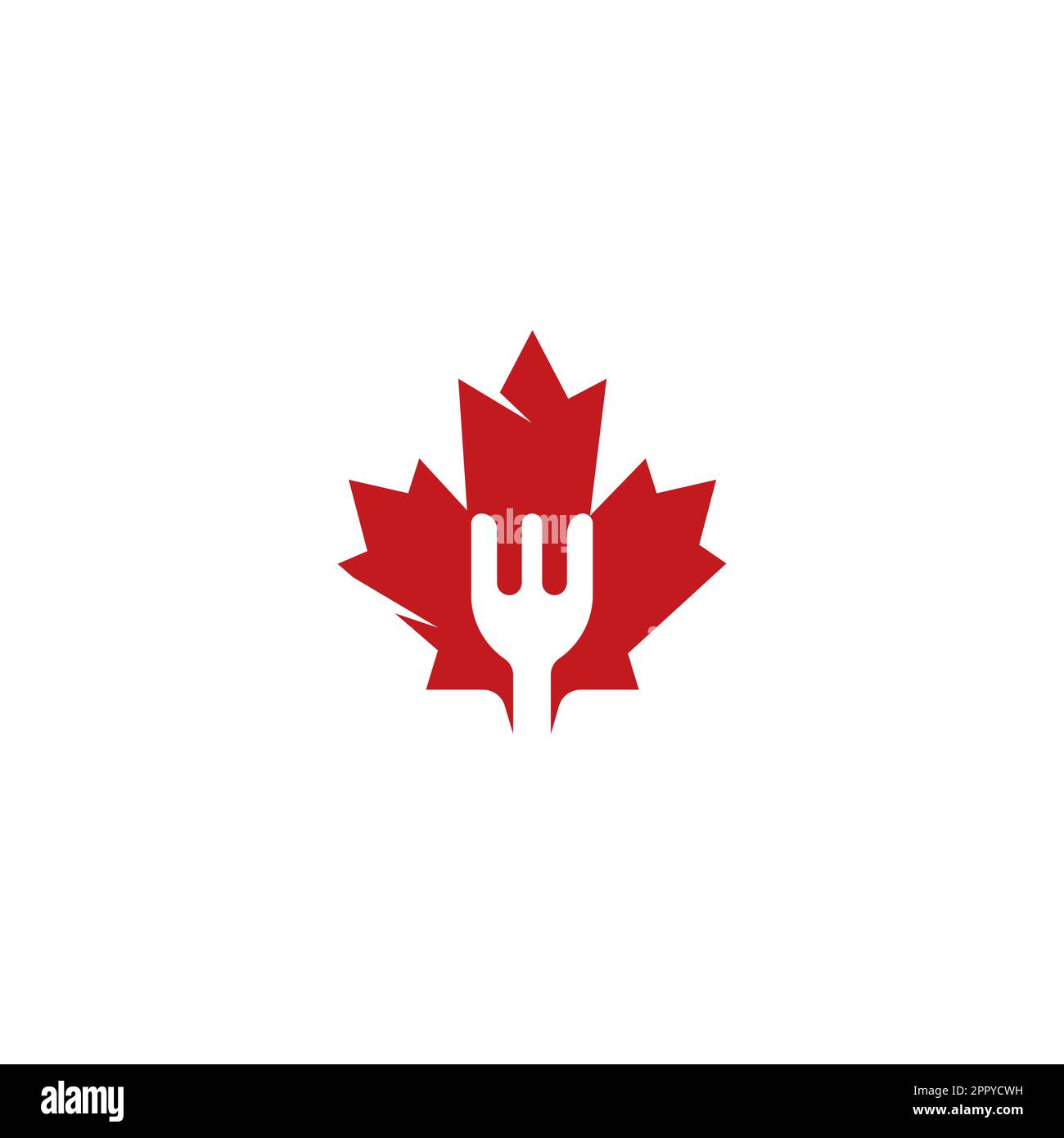 Canadian food restaurant logo concept. Maple leaf and fork icon Stock ...